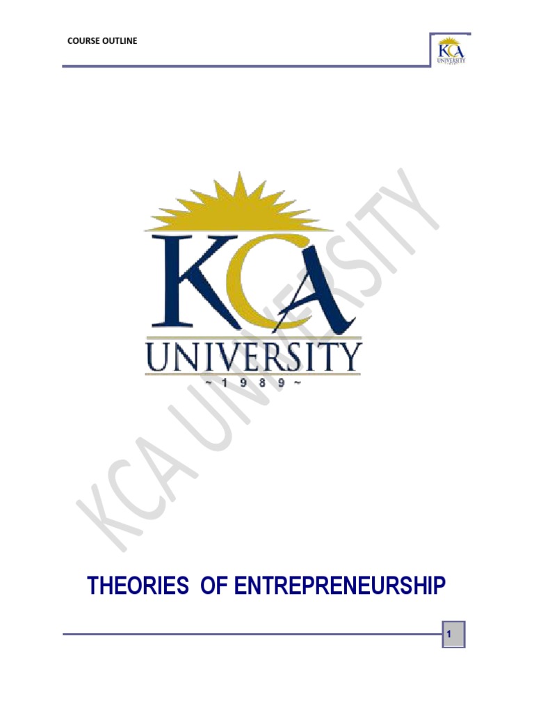 Theories of Entrepreneurship | PDF | Entrepreneurship | Business
