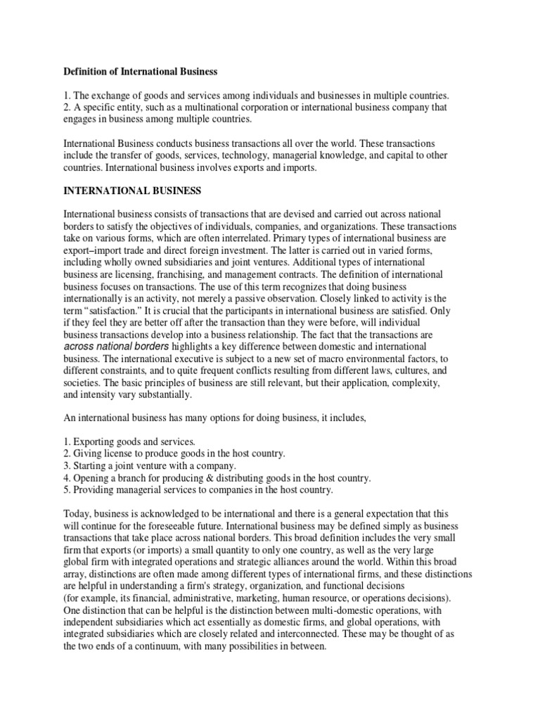 International Business Notes | PDF | Non Tariff Barriers To Trade ...