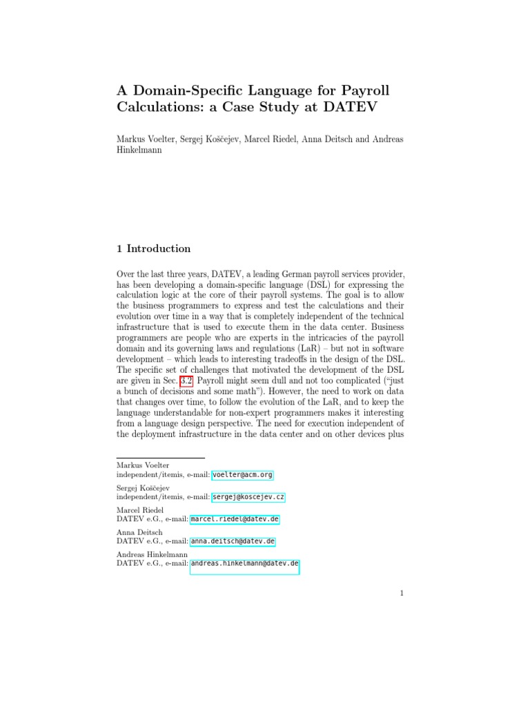 A Domain-Specific Language For Payroll | PDF | Computer Programming | Debugging
