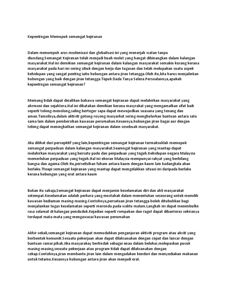 Kebaikan Memupuk Semangat Kejiranan | PDF