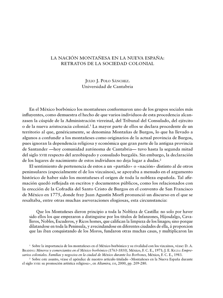 La Nacion Montanesa en La Nueva Espana R | PDF | Nueva españa | México
