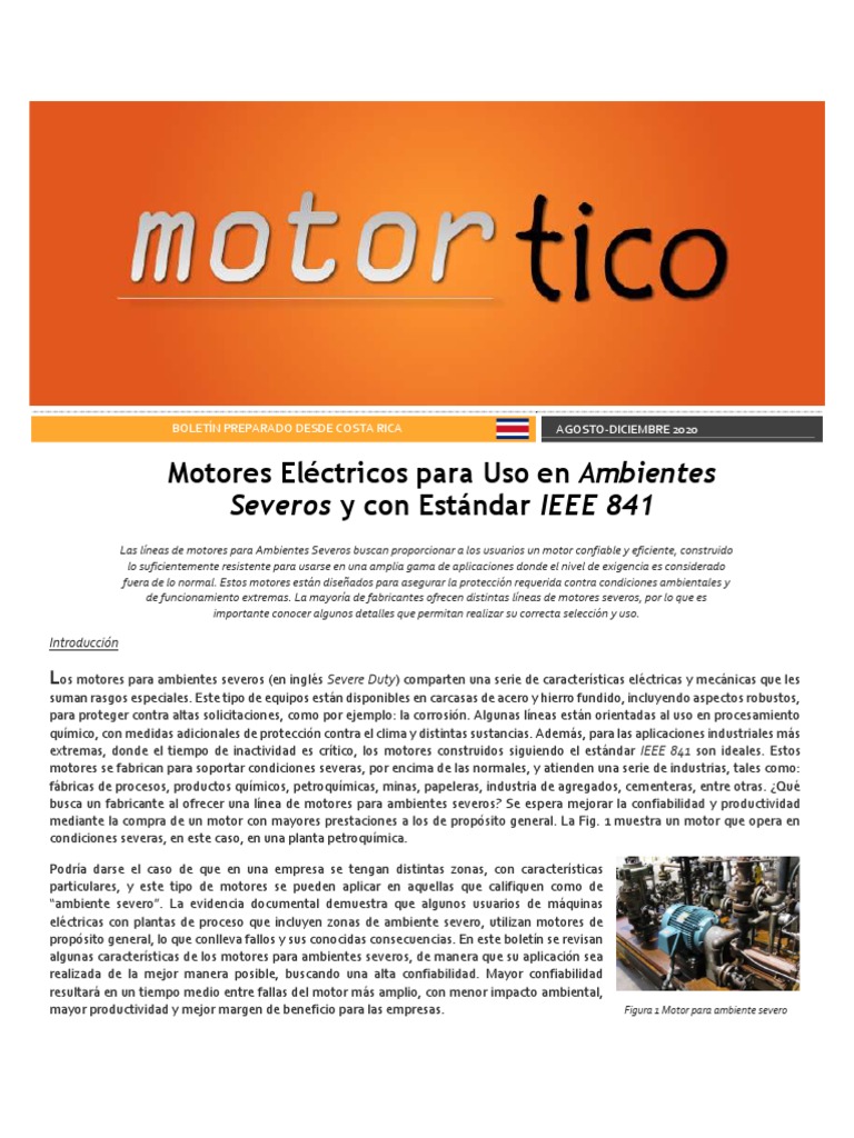 Motores IEEE 841 y Ambientes Severos Ago Dic 2020 1 | PDF | Rodamiento ...