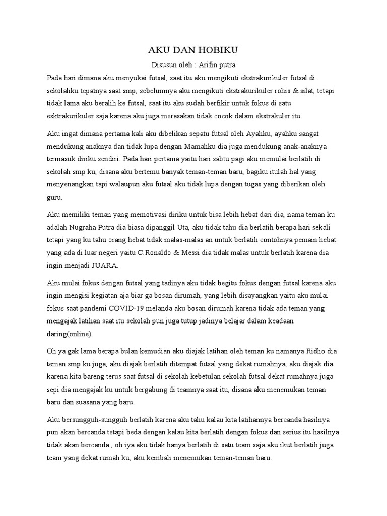 Aku Dan Hobiku | PDF