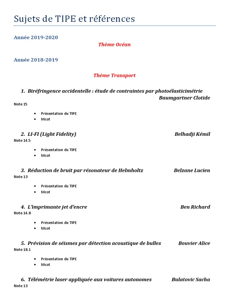 Sujet de TIPE Avec Références | PDF | Fichier informatique
