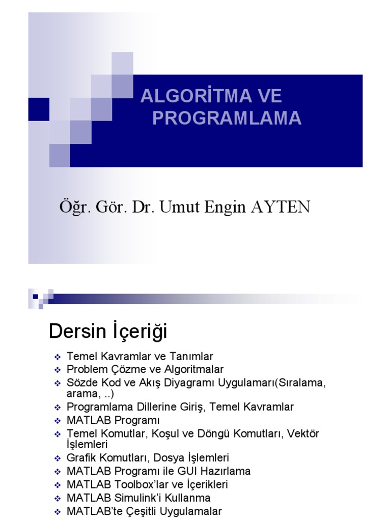Algoritma Ve Programlama | PDF