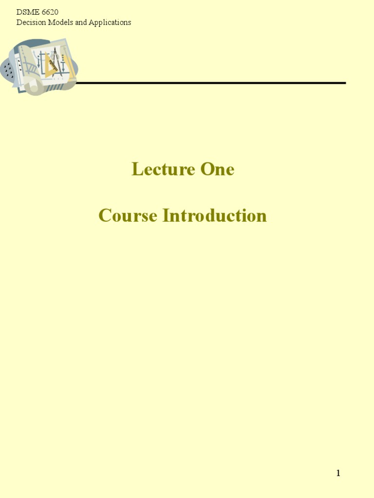 Lecture 01 | PDF | Cognition | Applied Mathematics