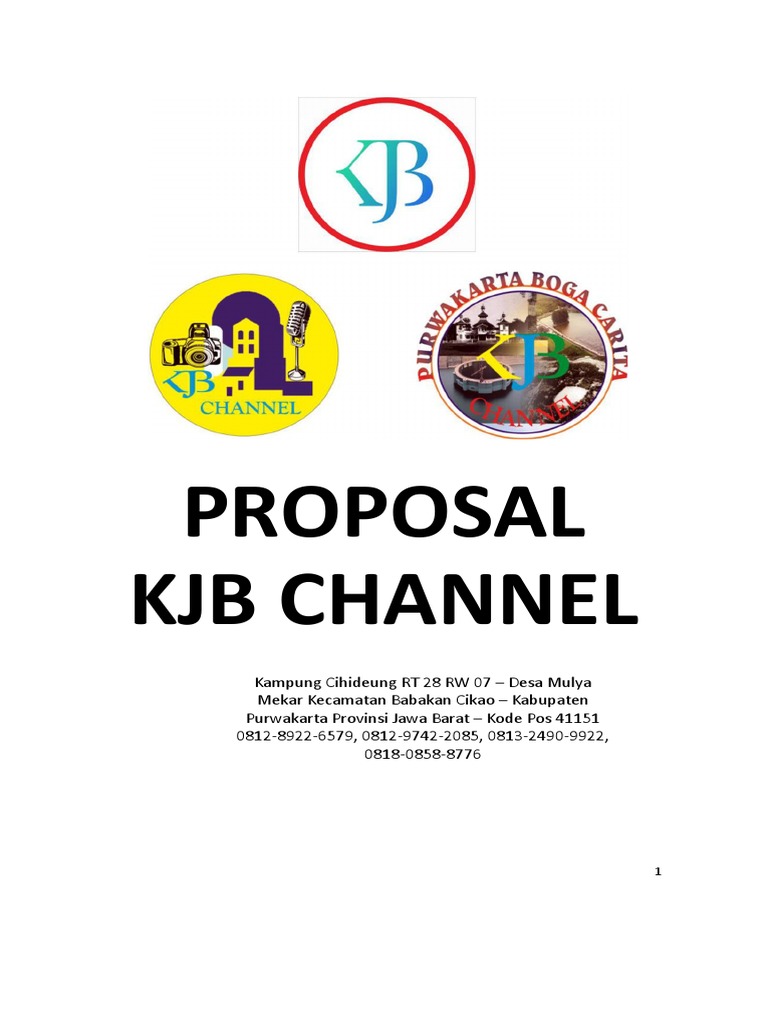 Proposal KJB Channel Purwakarta | PDF | Seni