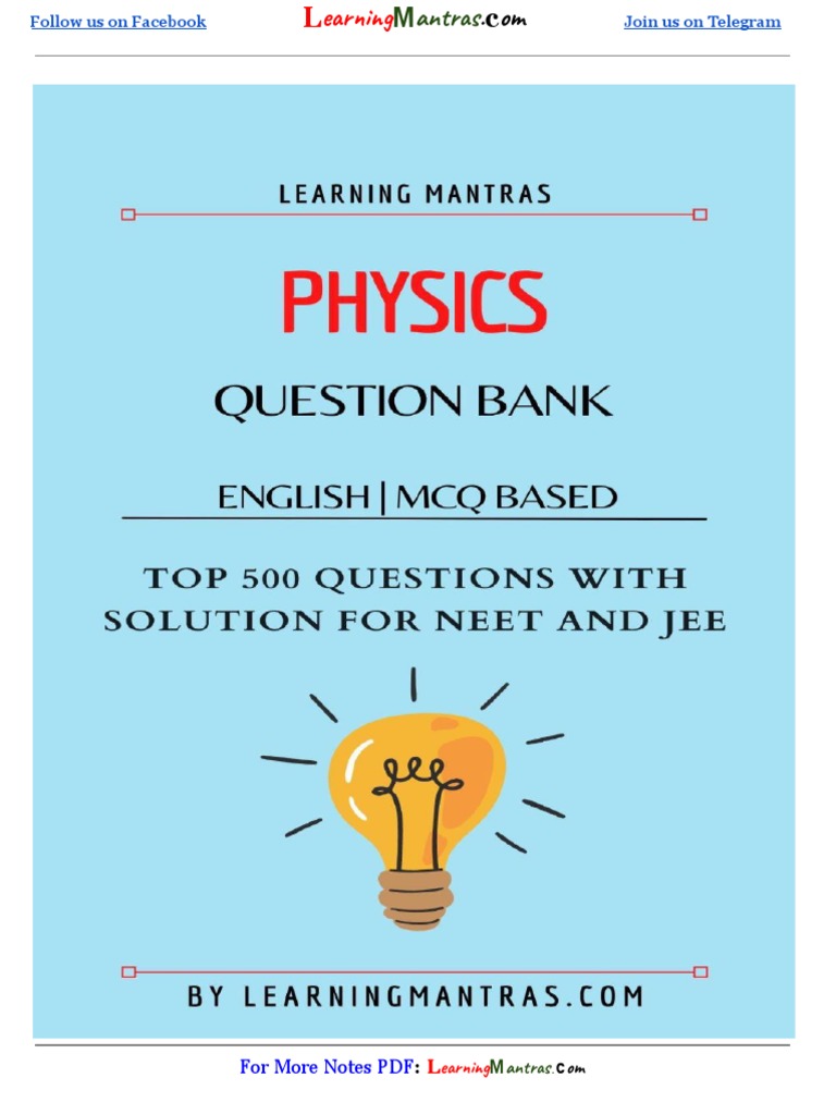 NEET Physics Question Bank PDF | PDF | Light | Force