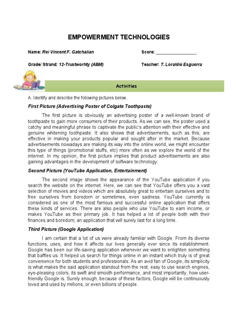 E-Tech (Activity #5) | PDF | Internet | Social Media