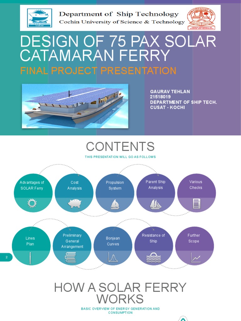 Solar Catamaran Ferry Design Overview | PDF | Chemistry