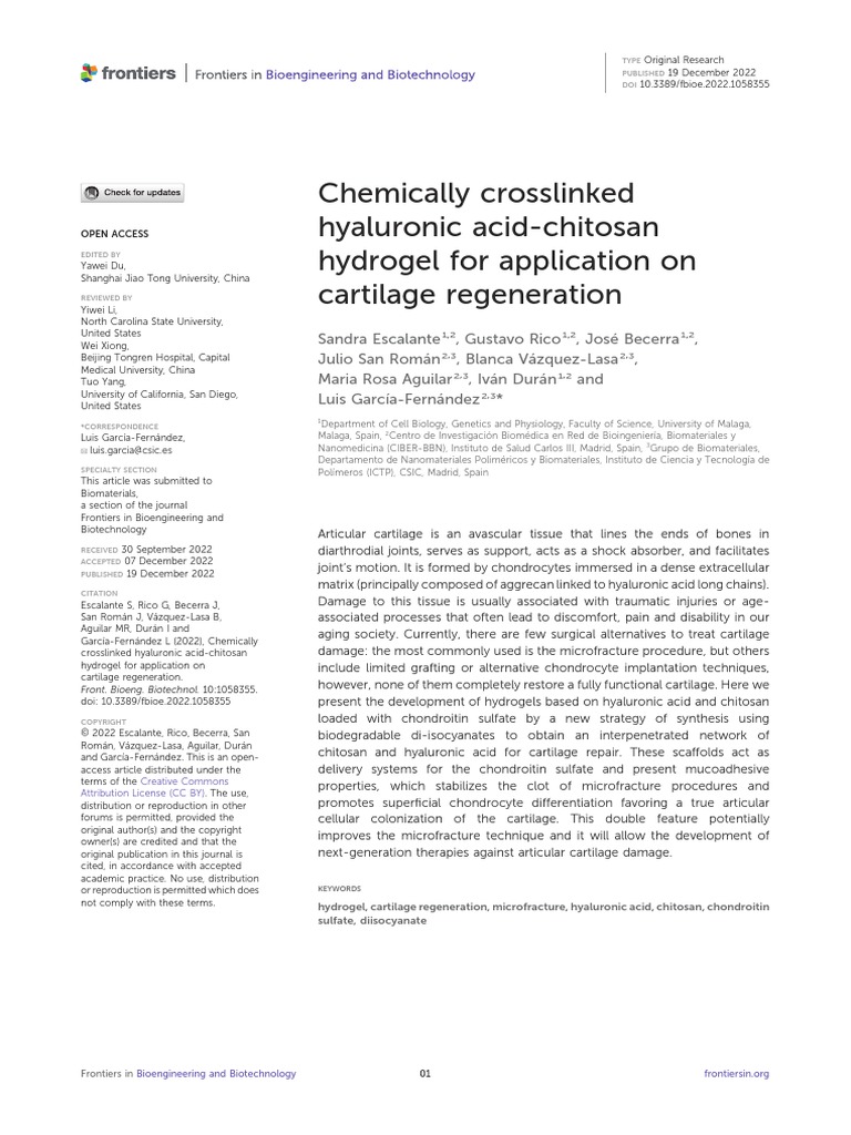 2022 - Front Bioeng Biotech 10, 1058355 | PDF | Tissue Engineering ...
