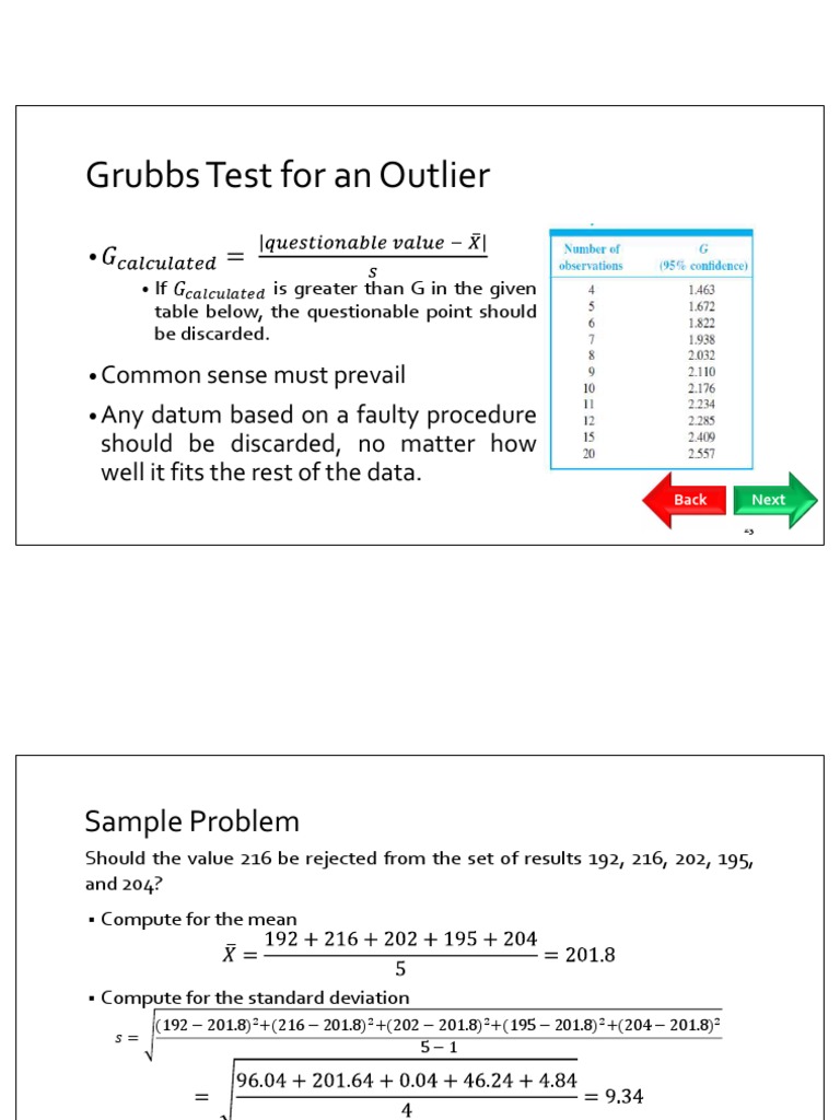 Grubbs Test for Outlier Detection | PDF | Significant Figures | Rounding