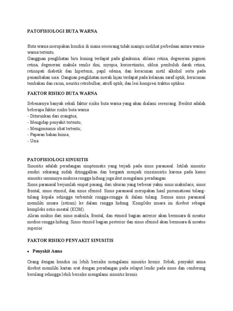 Patofisiologi Buta Warna | PDF