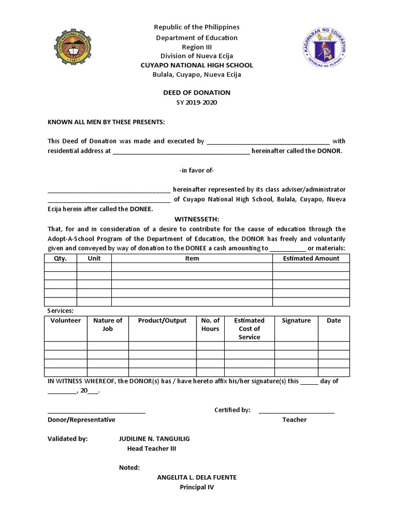 Deed of Donation Latest | PDF