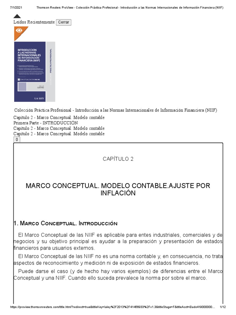 Marco Conceptual. Modelo Contable - Ajuste Por Inflación: Cerrar | PDF ...