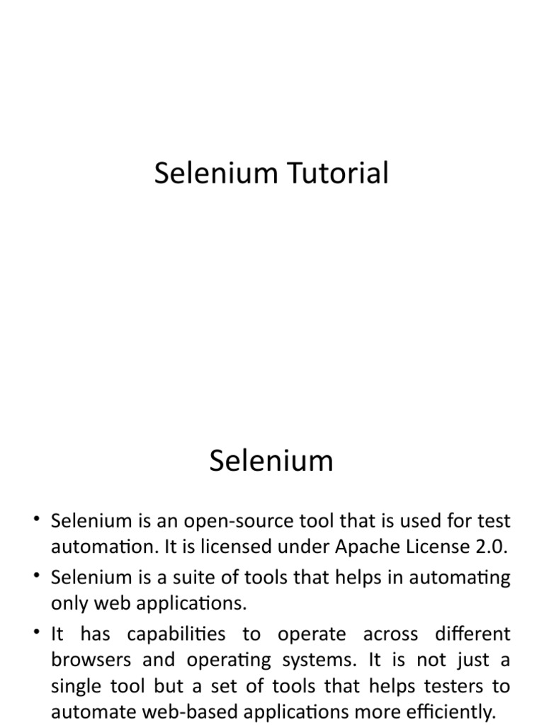 Selenium Tutorial | PDF | Selenium (Software) | Software Engineering