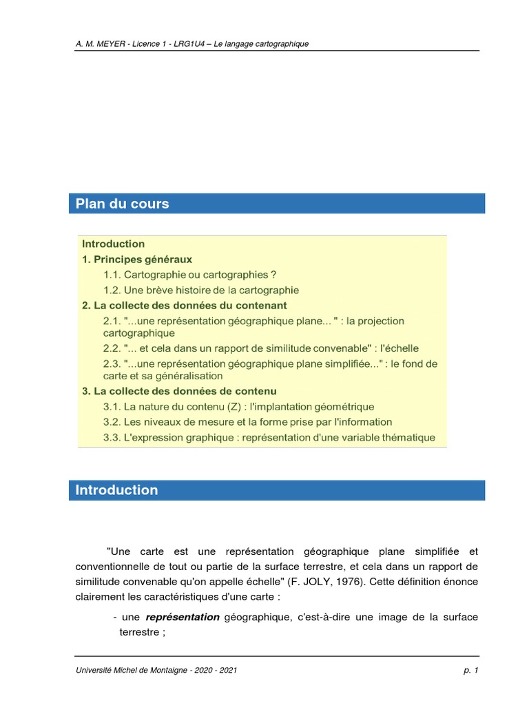 Introduction au langage cartographique | PDF | Cartographie | Système d ...