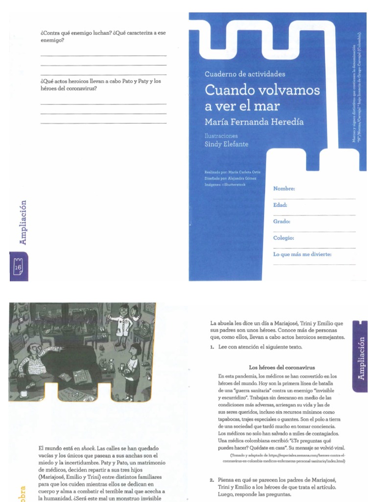 Cuando Volvamos A Ver El Mar Cuaderno de Actividades | PDF