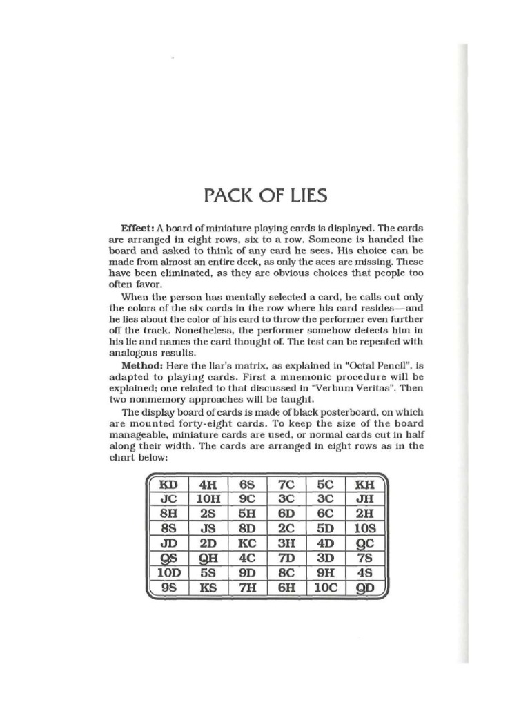 Pack of Lies - Emsley | PDF
