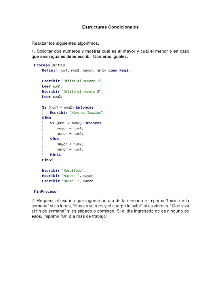 Ejercicios Estructuras Condicionales | PDF | Salario
