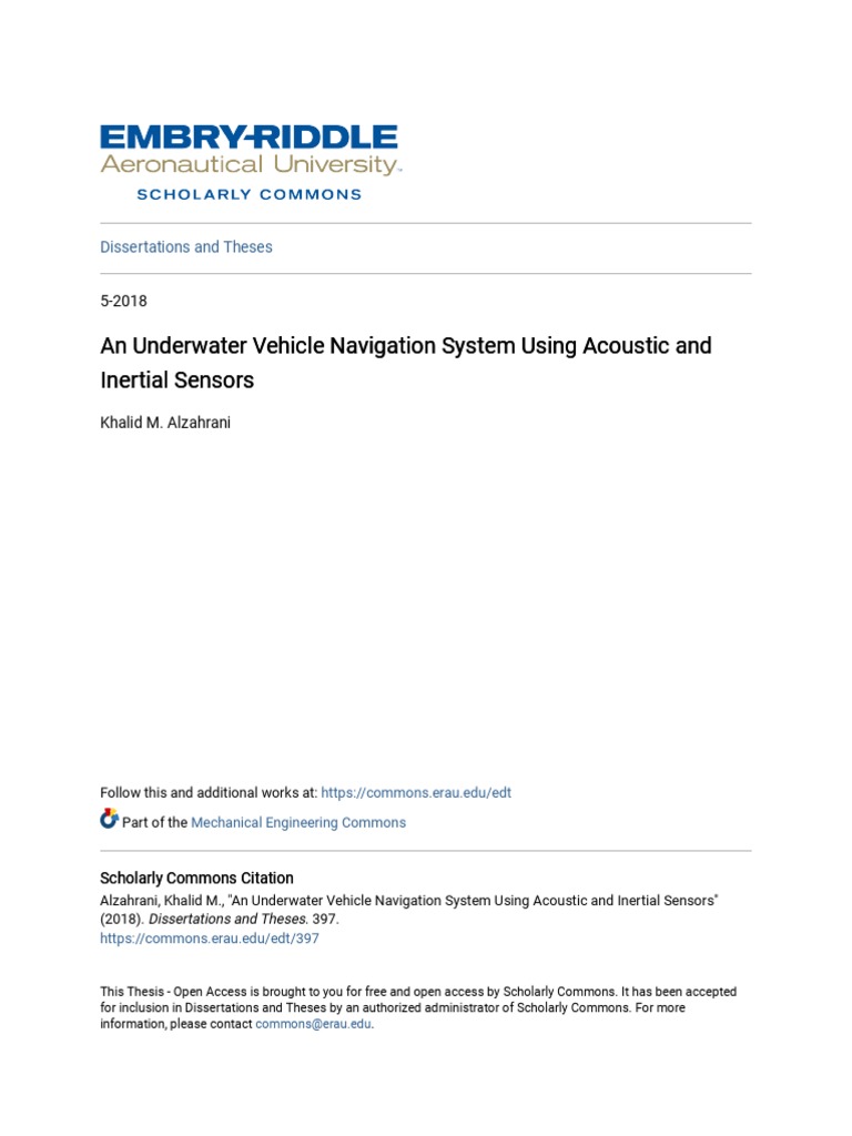 An Underwater Vehicle Navigation System Using Acoustic and Inerti | PDF | Inertial Navigation ...