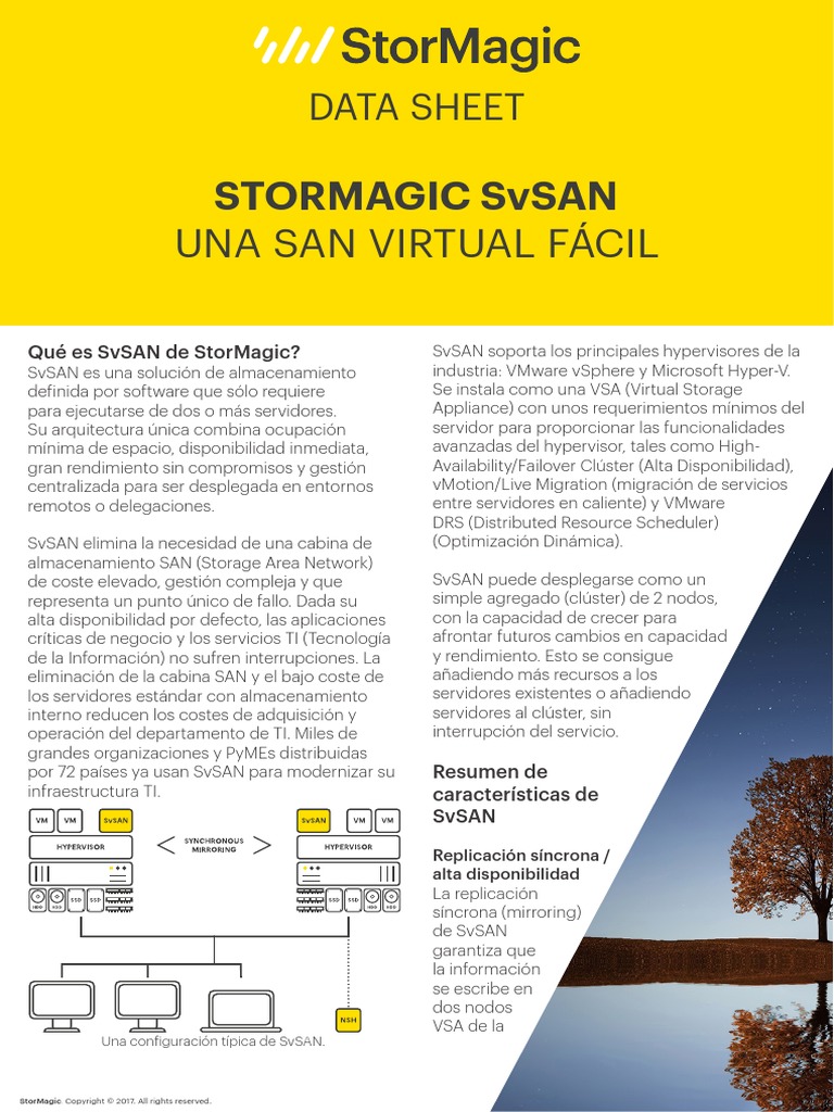 STORMAGIC SvSAN UNA SAN VIRTUAL FÁCIL | PDF | V Mware | Caché (Computación)