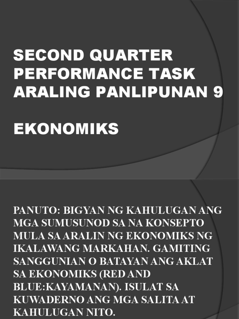 Second Quarter Performance Task1 Diksyonomiks | PDF
