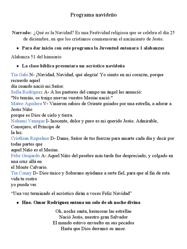 Programa Navideño 2022 | PDF | Navidad | Parábolas de Jesús