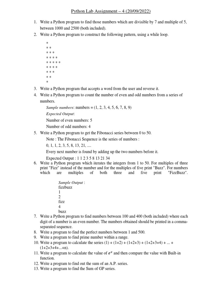 Python Programming Assignments - Solutions for a Range of Numerical Problems Including Prime ...