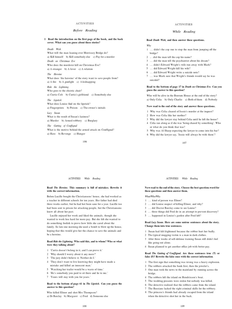 Insights into Characters' Inner Thoughts from Short Story Collection | PDF