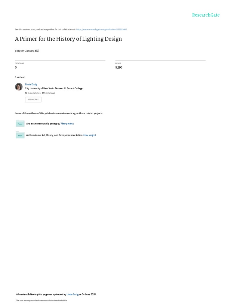 A Primer For The History of Lighting Design: January 2007 | PDF ...