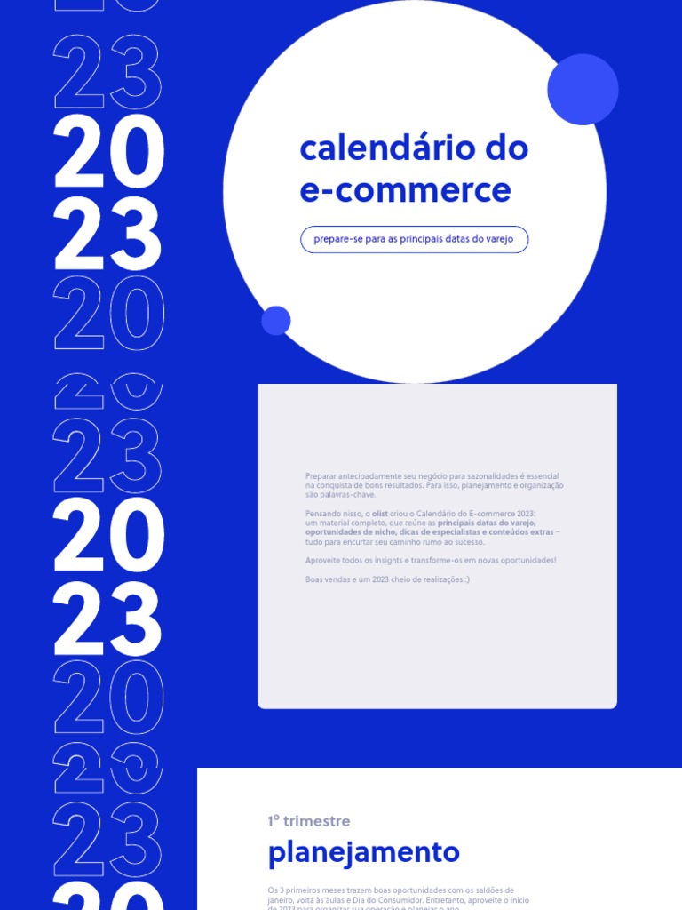 Calendrio Do Ecommerce 2023 Olist 1 | PDF | E-commerce | Plano de negócios