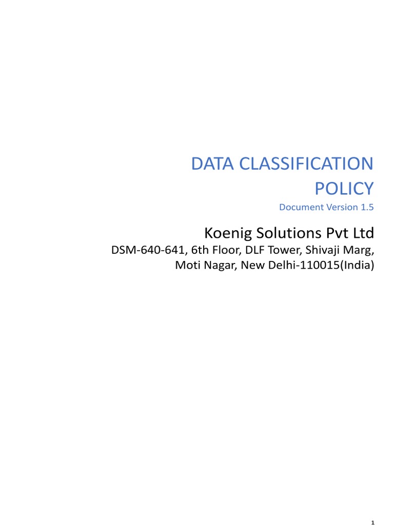 Data Classification Policy | PDF | Information Security | Authentication