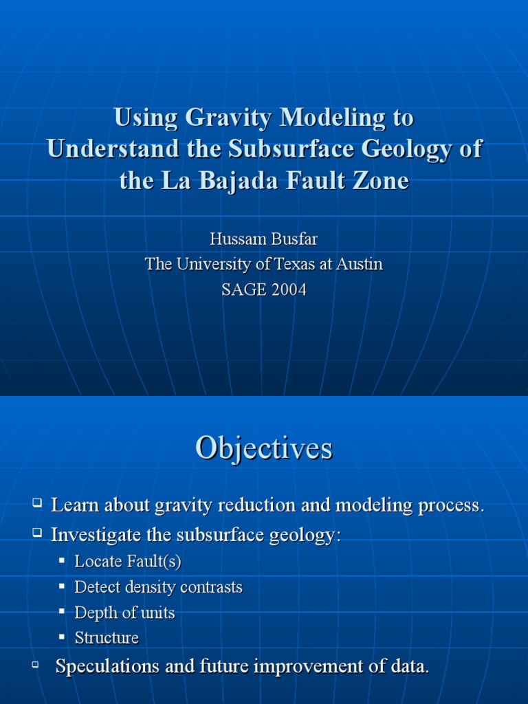 Using Gravity Modeling To Understand The Subsurface Geology of The La ...