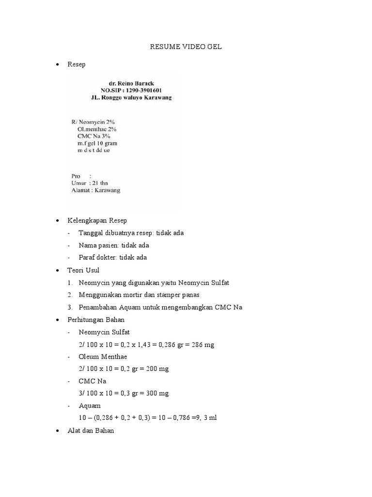 Eka Wulan Galuh Pratiwi - Resume Video Gel | PDF