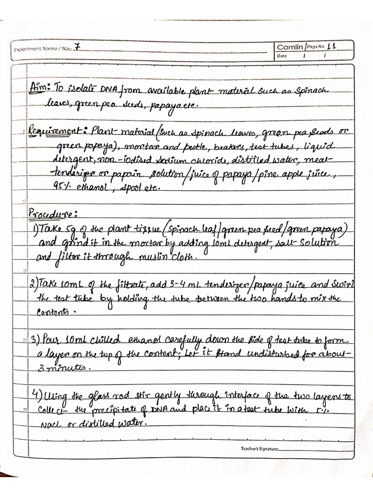 Bio Practical 7-9 | PDF