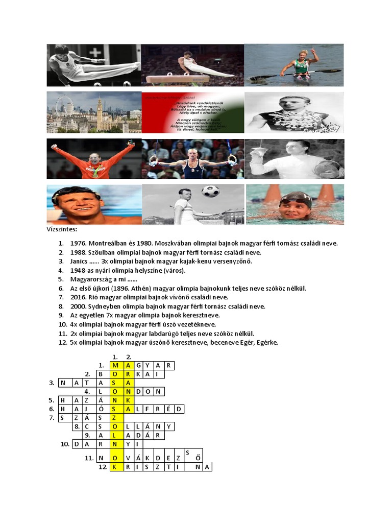 Olimpiai Keresztrejtvény | PDF
