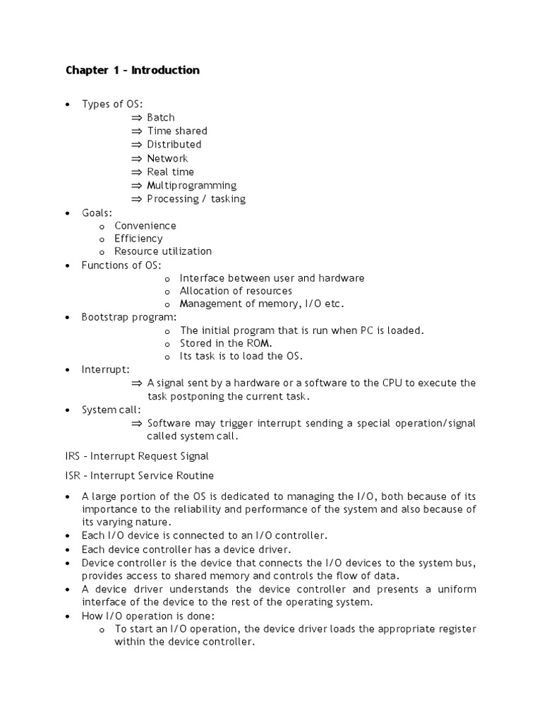 OS Notes | PDF | Process (Computing) | Operating System