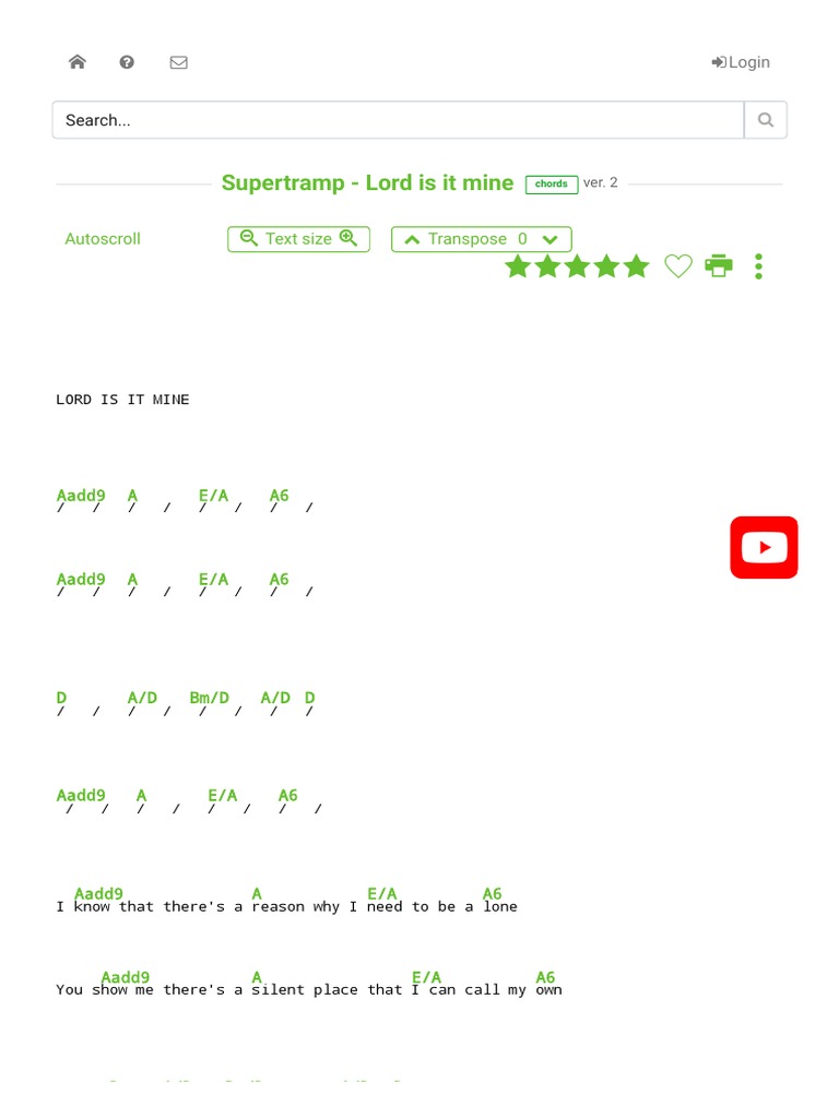 Supertramp - Lord Is It Mine Chords | PDF