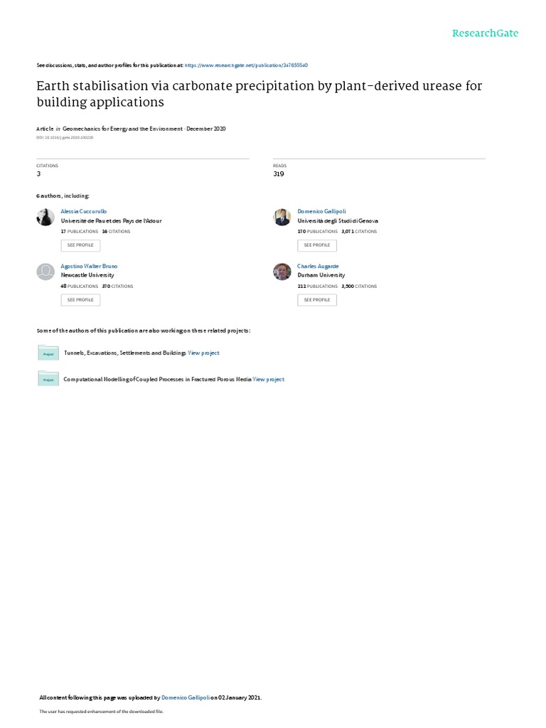2021 - Earth Stabilisation Via Carbonate Precipitation by Plant-Derived ...