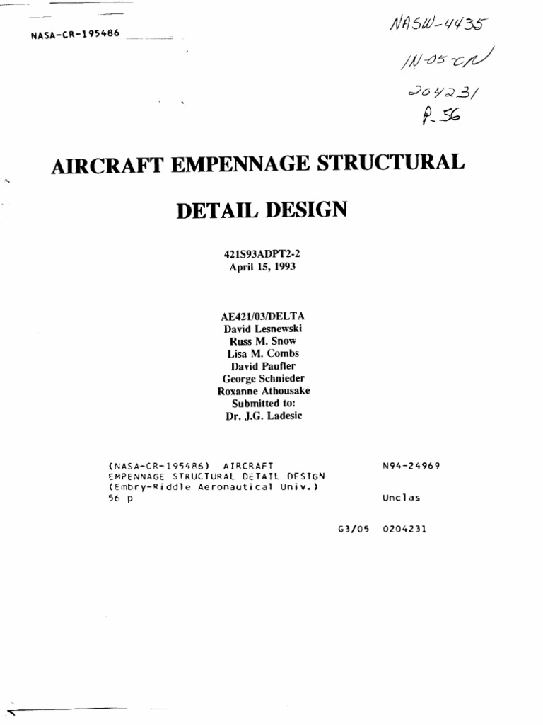 Aircraft Design Empennage Pdf Empennage Fuselage
