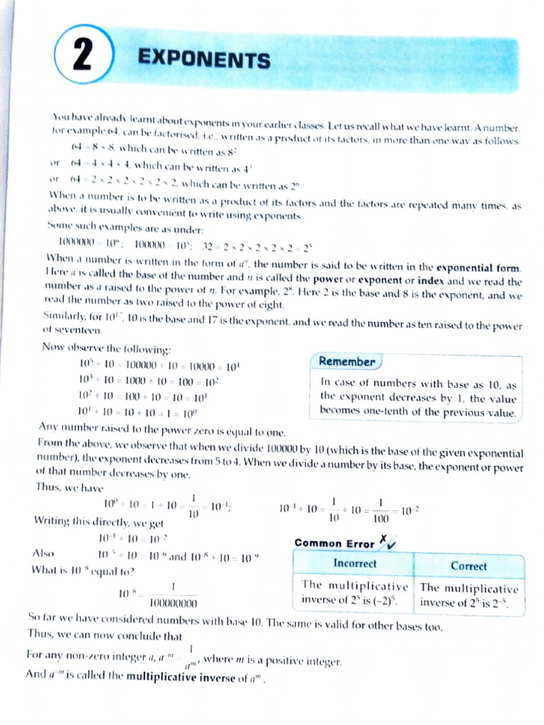 Exponents | PDF | Exponentiation | Numbers