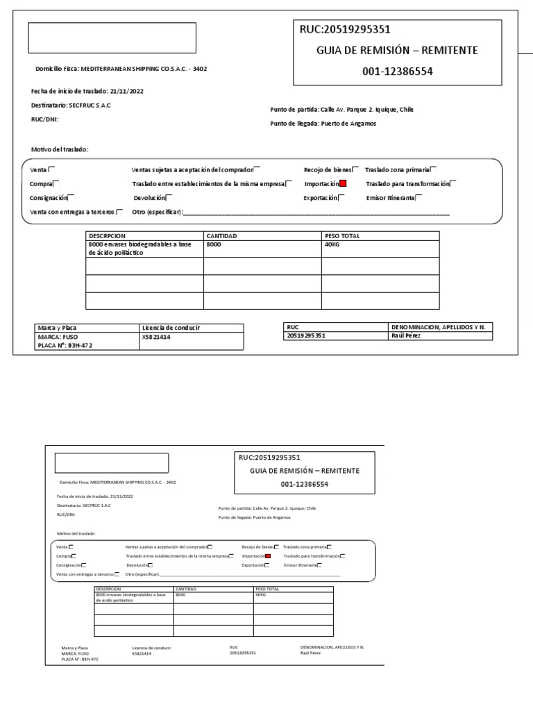 Guia de Remision | PDF