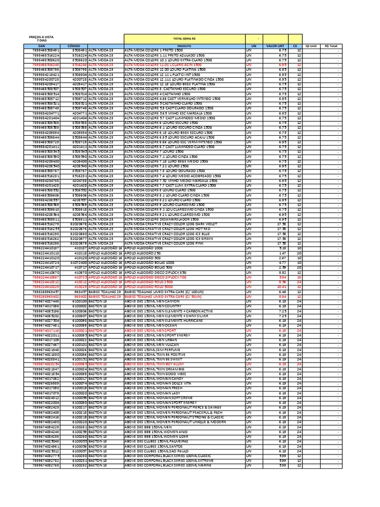 Tabela Radine Geral 2022 03a14out | PDF