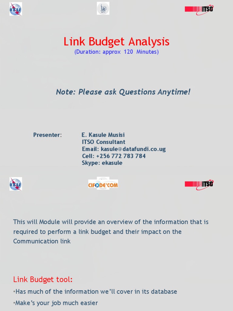 Satellite Link Budget Overview | PDF | Modulation | Telecommunications ...