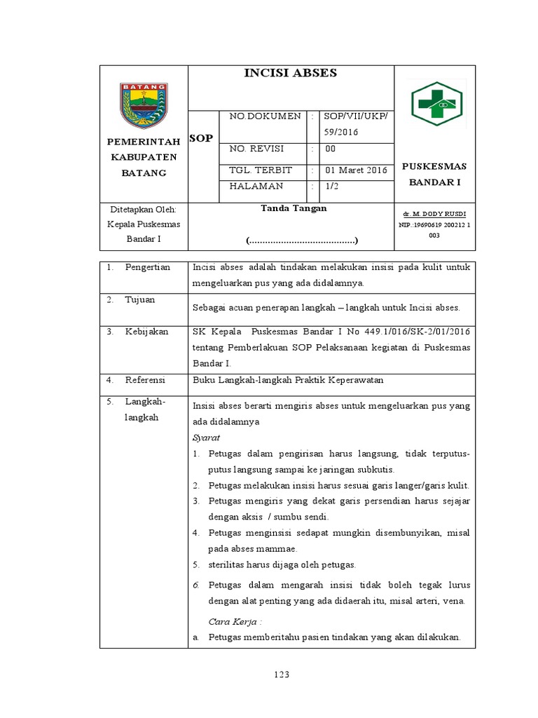 Prosedur Insisi Abses di Puskesmas | PDF