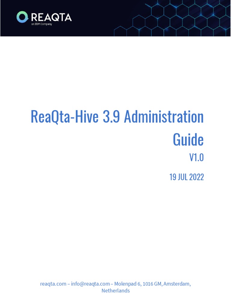 ReaQta-Hive v3.9 Administration Guide v1 | PDF | Antivirus Software | Transport Layer Security