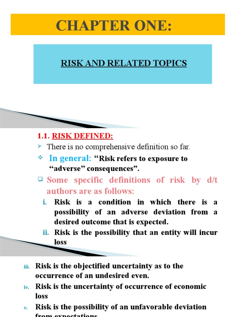 Risk Management CH 1 | PDF | Risk | Uncertainty