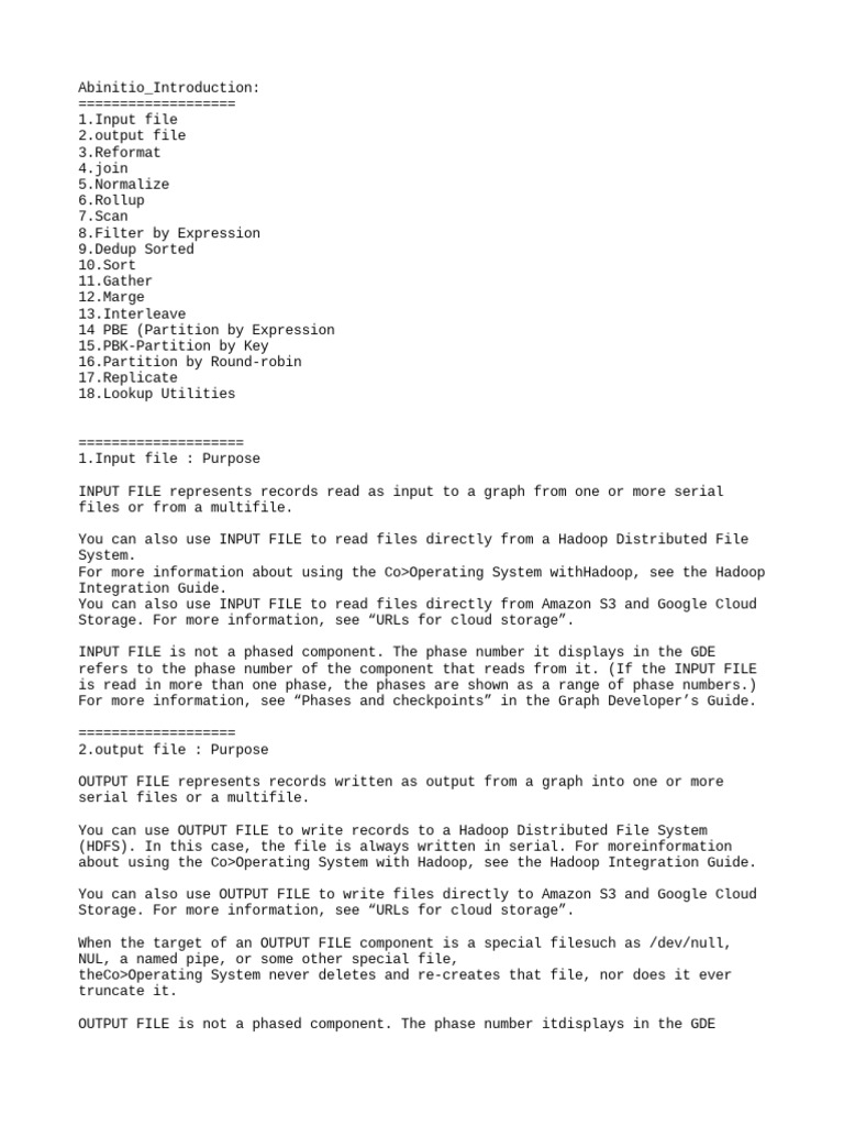 Abinitio Introduction | PDF | Integrated Development Environment | Component Based Software ...