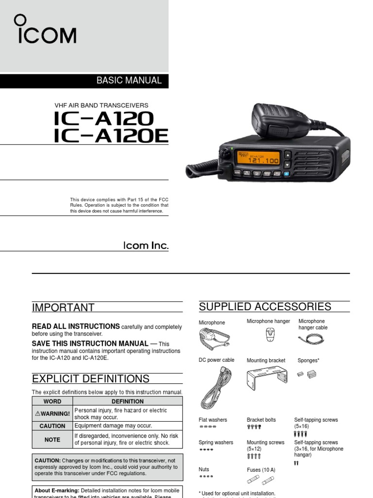Ic-A120 A120e Im PRT 3 | PDF | Bluetooth | Radio